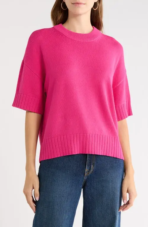 SUGARLIPS Novah Drop Shoulder Sweater - Fuchsia