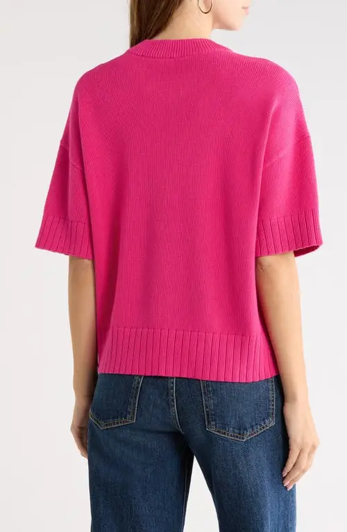 SUGARLIPS Novah Drop Shoulder Sweater - Fuchsia