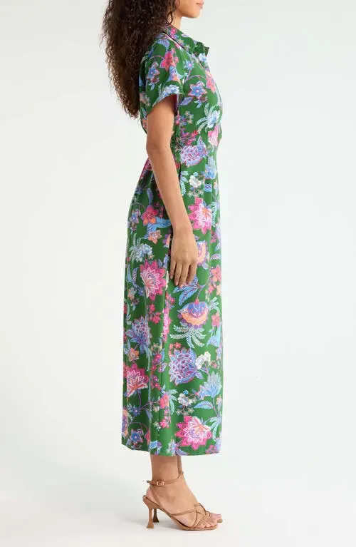 SUGARLIPS Elara Floral Print Shirtdress
