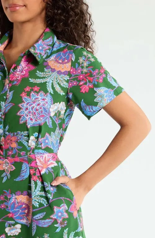 SUGARLIPS Elara Floral Print Shirtdress