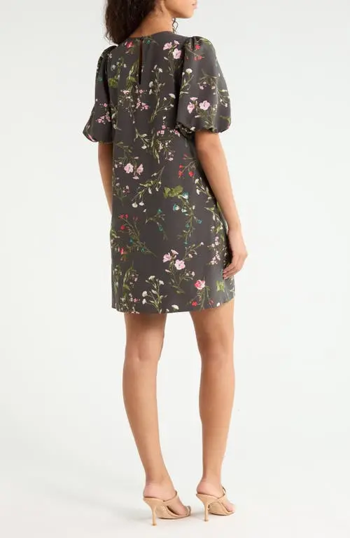 SUGARLIPS Jilly Floral Print Puff Sleeve Shift Dress