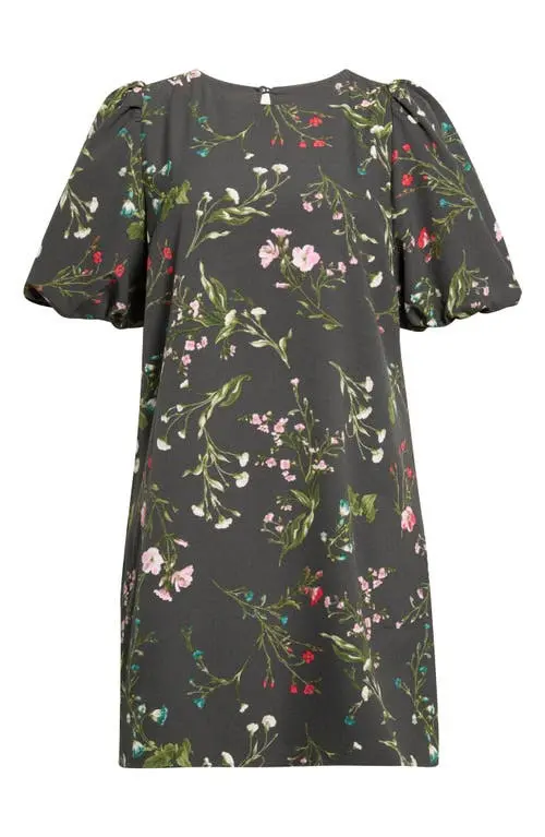 SUGARLIPS Jilly Floral Print Puff Sleeve Shift Dress