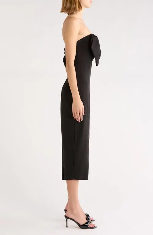 SUGARLIPS Vibiana Bow One-shoulder Midi Dress