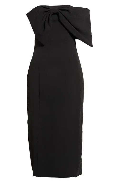 SUGARLIPS Vibiana Bow One-shoulder Midi Dress