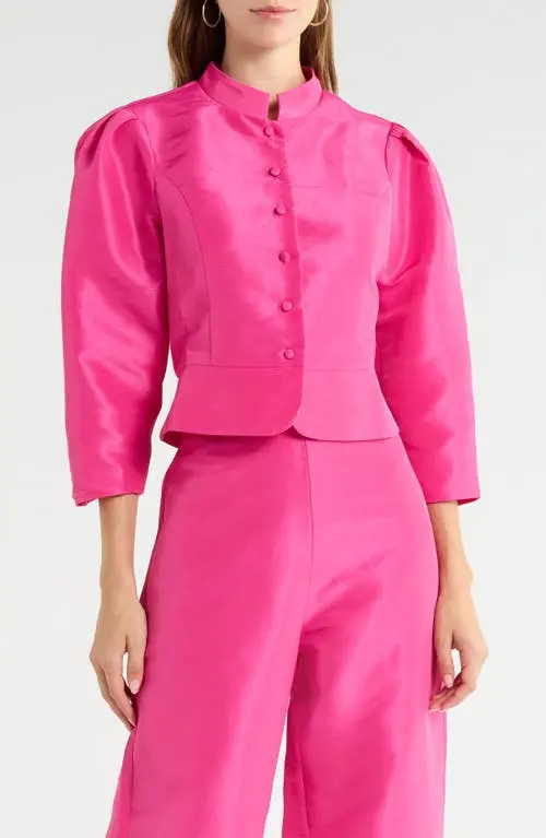 SUGARLIPS Hestia Puff Sleeve Jacket - Fuchsia
