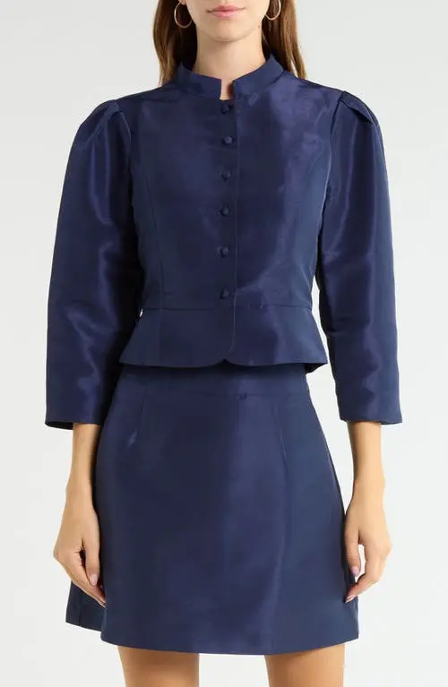 SUGARLIPS Hestia Puff Sleeve Jacket - Navy