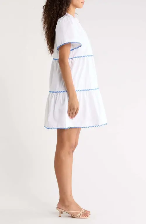 SUGARLIPS Amendia Tiered Poplin Dress - White