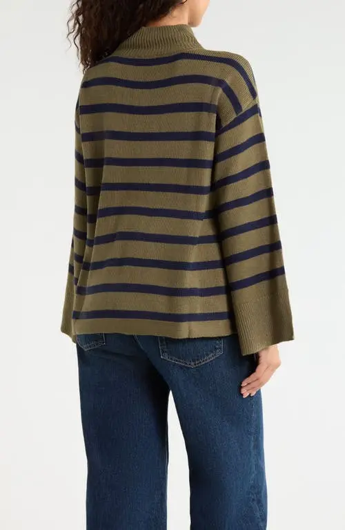SUGARLIPS Slayder Stripe Mock Neck Sweater