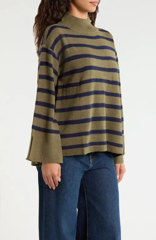 SUGARLIPS Slayder Stripe Mock Neck Sweater