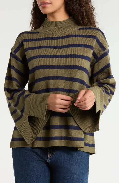 SUGARLIPS Slayder Stripe Mock Neck Sweater