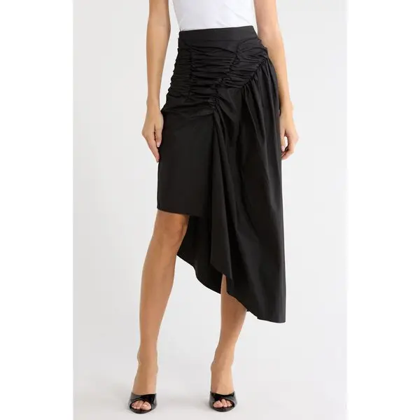 SUGARLIPS Belen Ruched Asymmetric Maxi Skirt