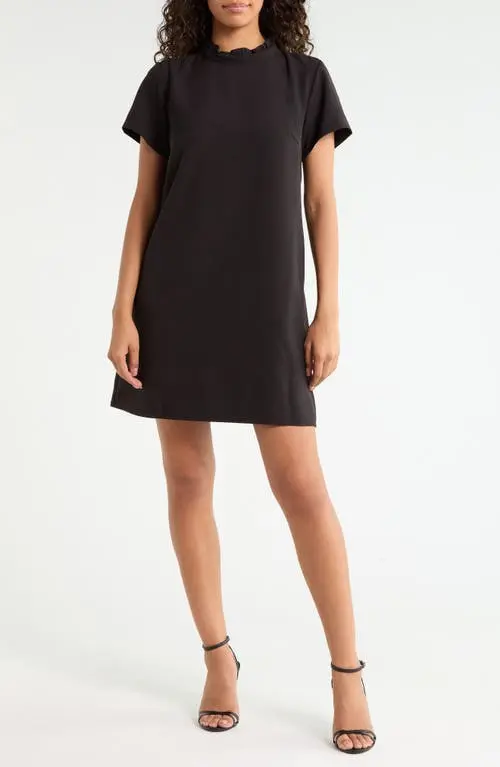 SUGARLIPS Rickie Ruffle Collar Shift Dress - Black