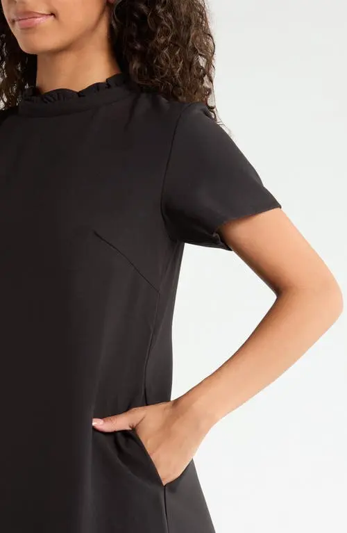 SUGARLIPS Rickie Ruffle Collar Shift Dress - Black