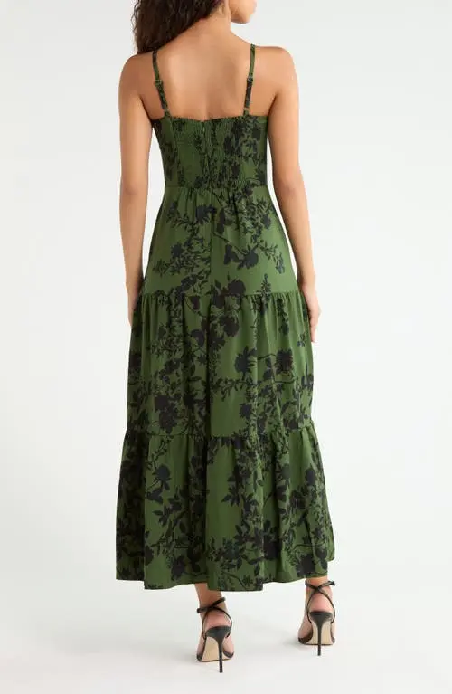 SUGARLIPS Tindrie Floral Alvis Tiered Maxi Dress