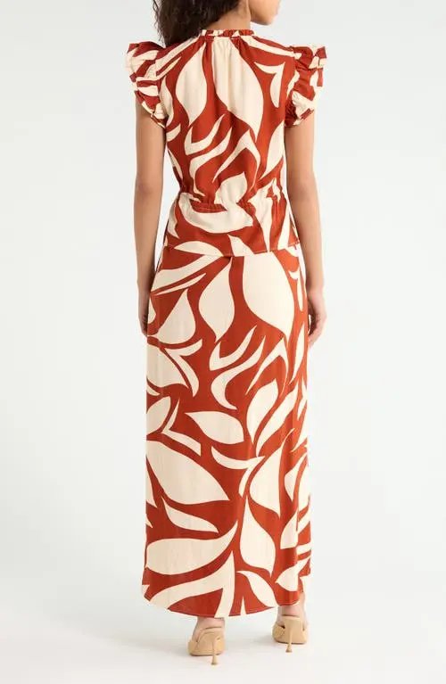 SUGARLIPS Astra Ruffle Maxi Dress