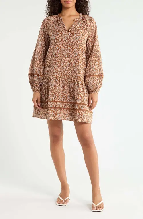SUGARLIPS Ramsey Ditsy Floral Print Long Sleeve Minidress
