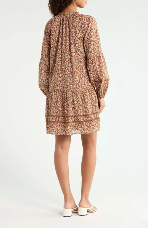 SUGARLIPS Ramsey Ditsy Floral Print Long Sleeve Minidress