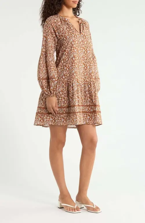 SUGARLIPS Ramsey Ditsy Floral Print Long Sleeve Minidress