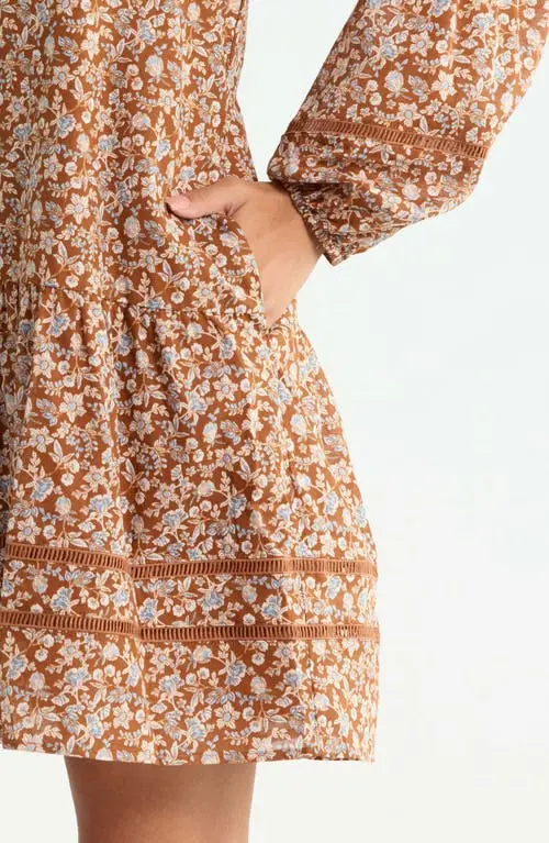 SUGARLIPS Ramsey Ditsy Floral Print Long Sleeve Minidress