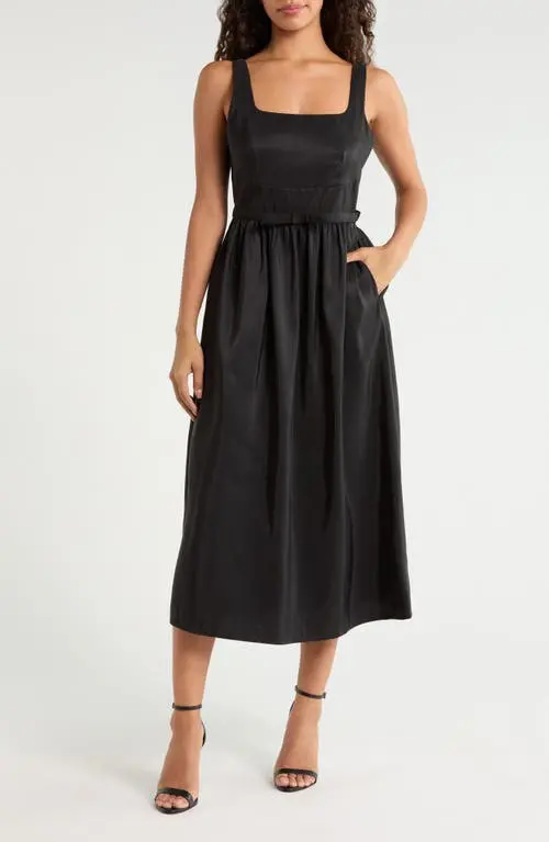 SUGARLIPS Alani Clio Pleat Midi Dress - Black