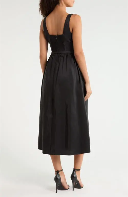 SUGARLIPS Alani Clio Pleat Midi Dress - Black