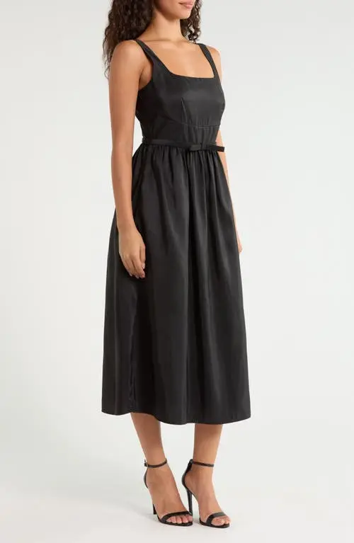 SUGARLIPS Alani Clio Pleat Midi Dress - Black