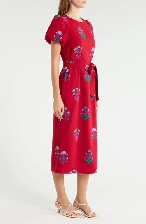SUGARLIPS Senidy Puff Sleeve Midi Dress