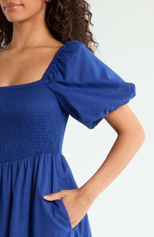 SUGARLIPS Bluebell Smocked Puff Sleeve Maxi Dress