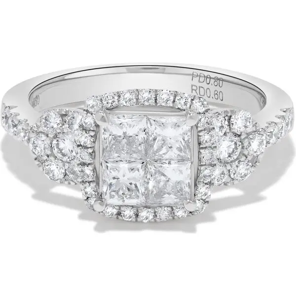 ANCONA FINE JEWELRY Princess Diamond Cluster Ring - Platinum