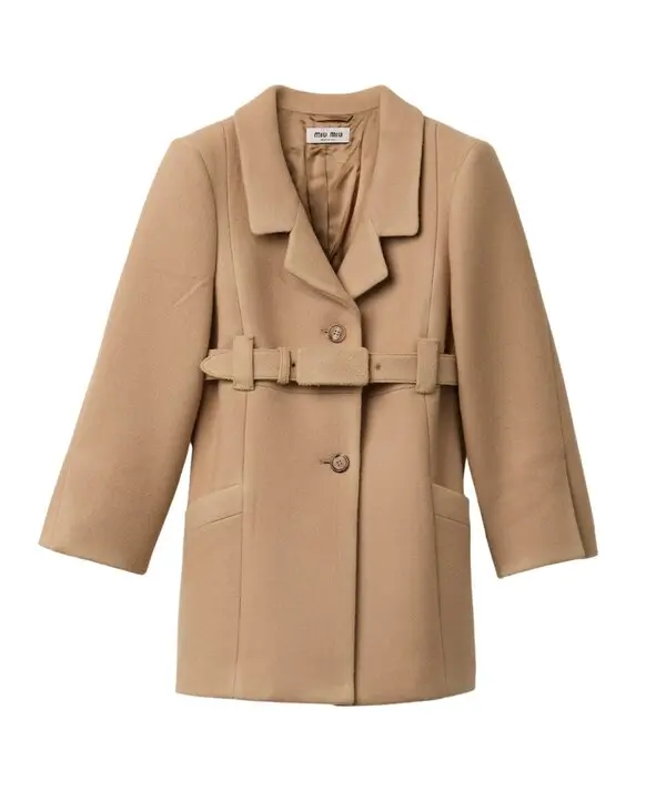 Miu Miu Single-breasted Double Wool Coat