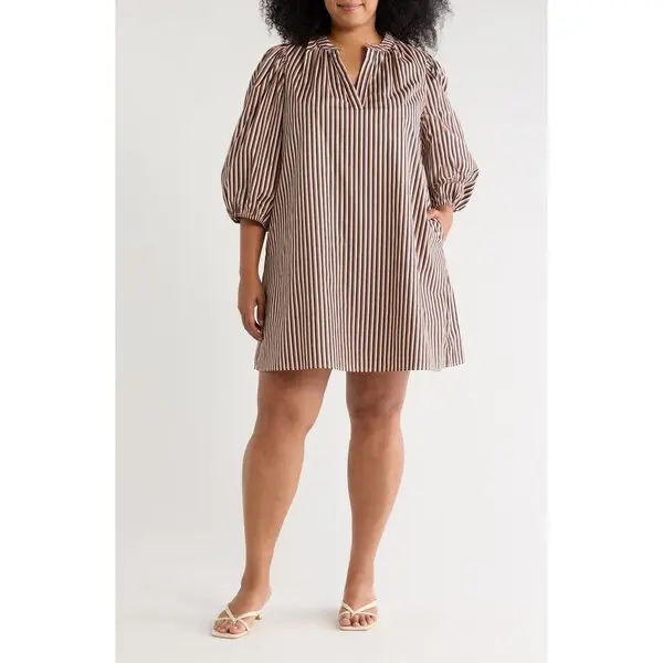 SUGARLIPS Victoria Split Neck Shift Minidress
