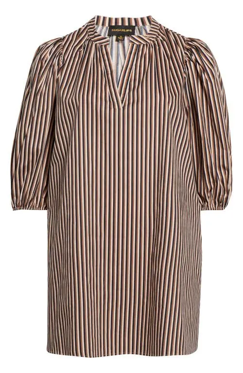 SUGARLIPS Victoria Split Neck Shift Minidress