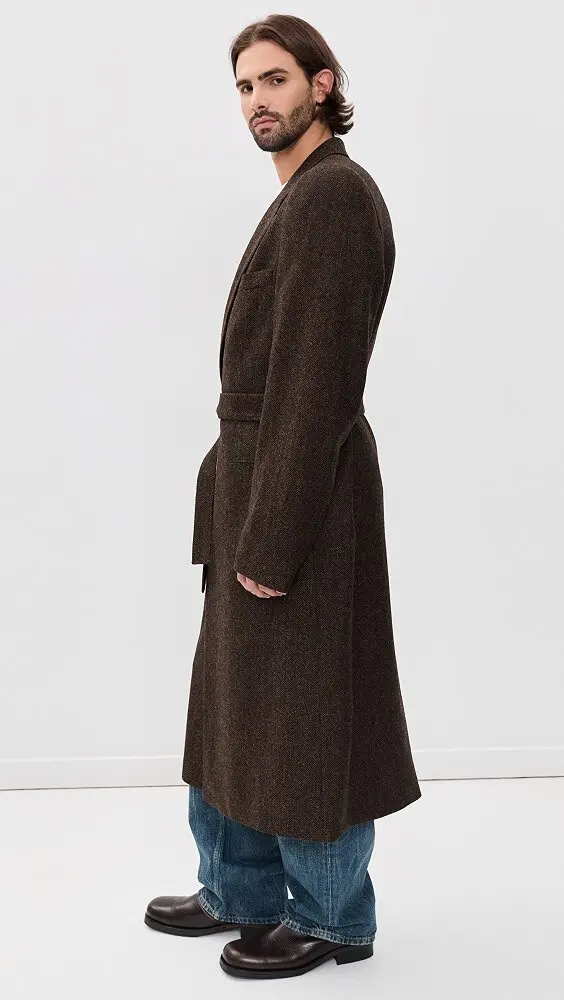 MAISON MARGIELA Herringbone Wrapped Wool Coat