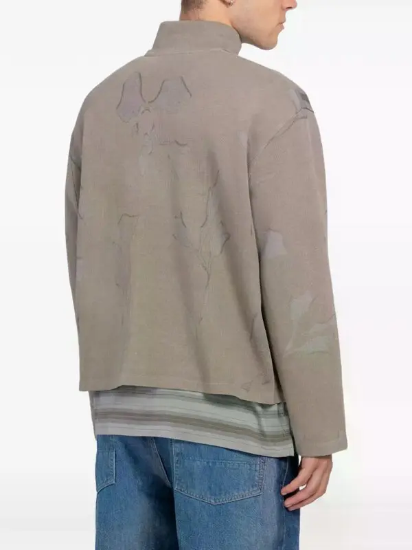 Our Legacy Shrunken Floral-print Zip Sweatshirt - Neutrals