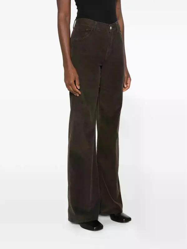 DONDUP Amber Corduroy-effect Wide-leg Trousers - Brown