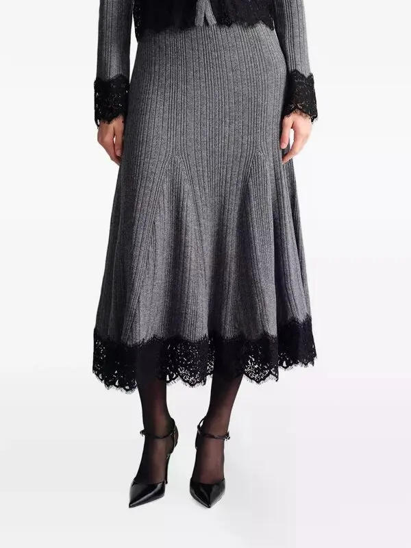 Cara Cara Parisa Lace-trim Midi Skirt