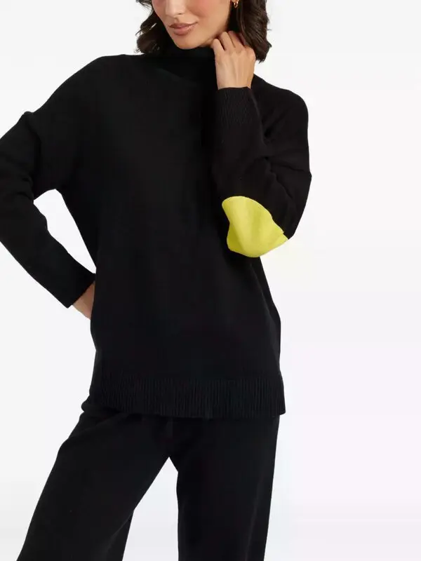 Chinti & Parker Elbow-patch Roll-neck Sweater