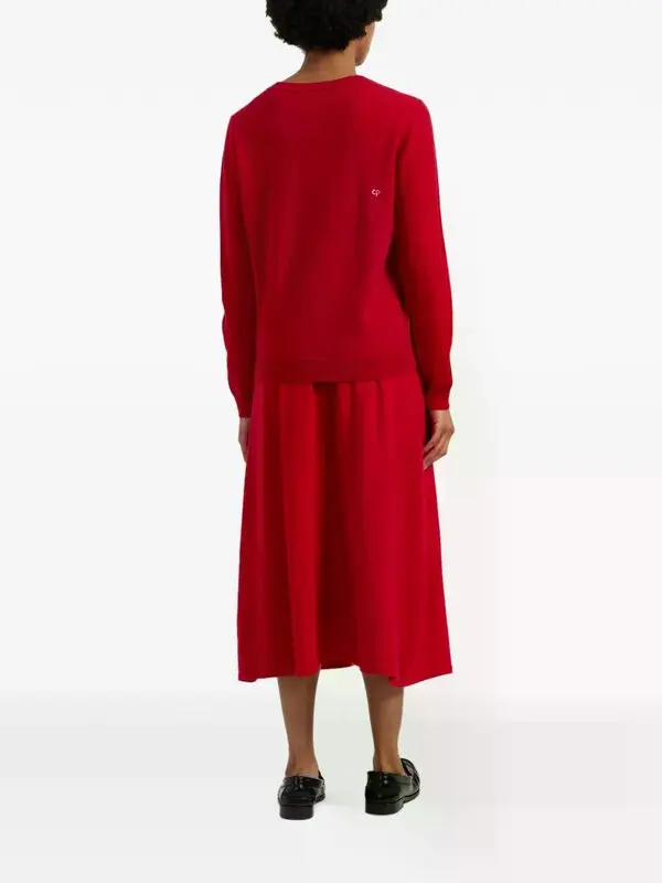 Chinti & Parker Slogan-embroidered Crew-neck Sweater