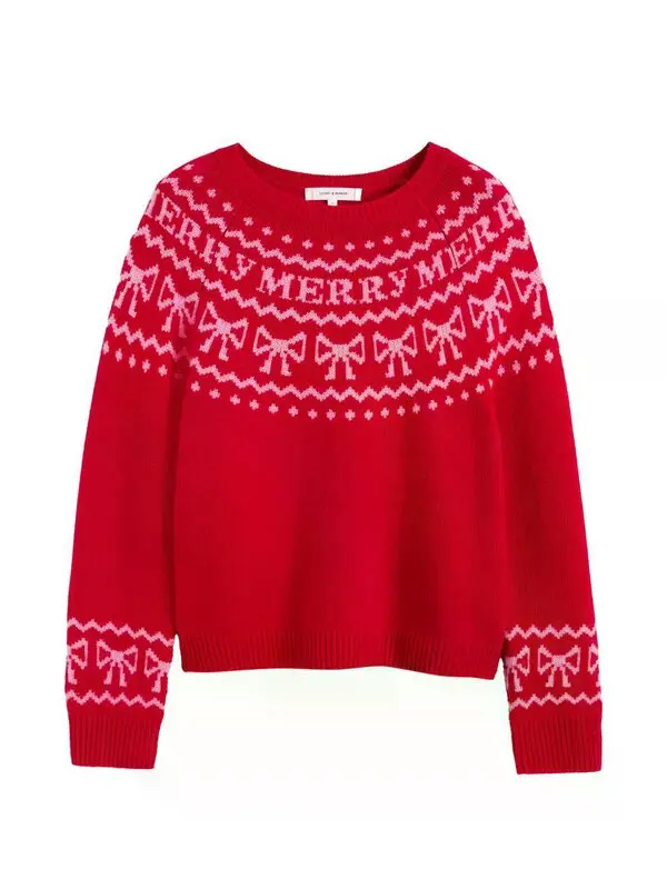 Chinti & Parker Bow-intarsia Wool-blend Sweater