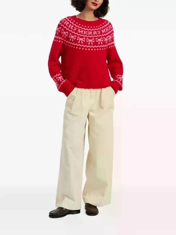 Chinti & Parker Bow-intarsia Wool-blend Sweater