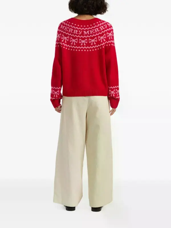 Chinti & Parker Bow-intarsia Wool-blend Sweater