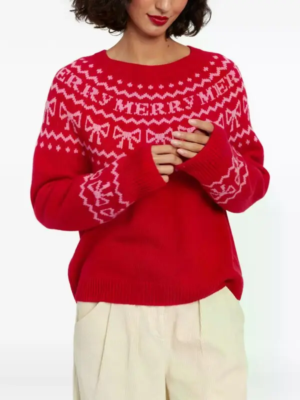 Chinti & Parker Bow-intarsia Wool-blend Sweater