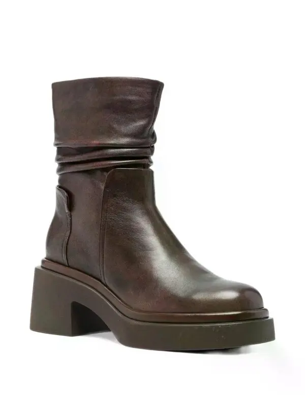 BRUNO PREMI Ruched Platform Ankle Boots