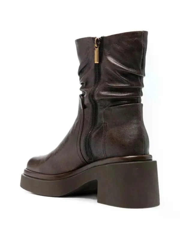 BRUNO PREMI Ruched Platform Ankle Boots