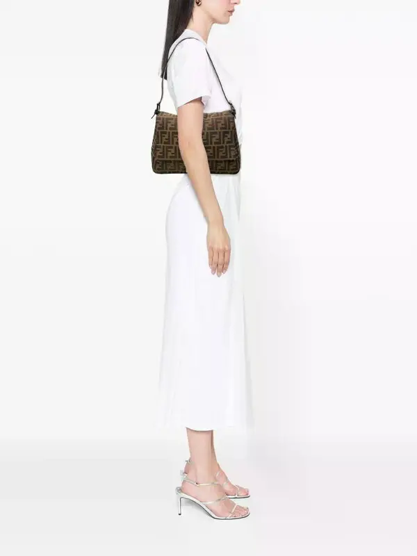 Fendi 2000-2010 Zucca Canvas Mamma Forever Shoulder Bag