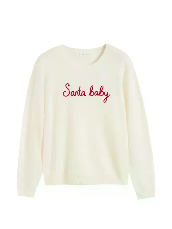 Chinti & Parker Embroidered Crew-neck Sweater - Neutrals