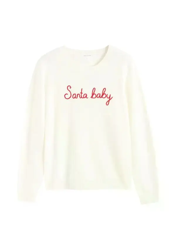 Chinti & Parker Embroidered Crew-neck Sweater - Neutrals