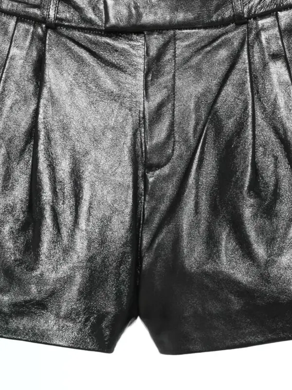 ARMA Pleated Leather Shorts