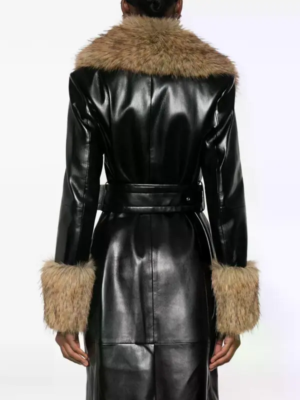 STAND STUDIO Estella Faux-fur Belted Coat