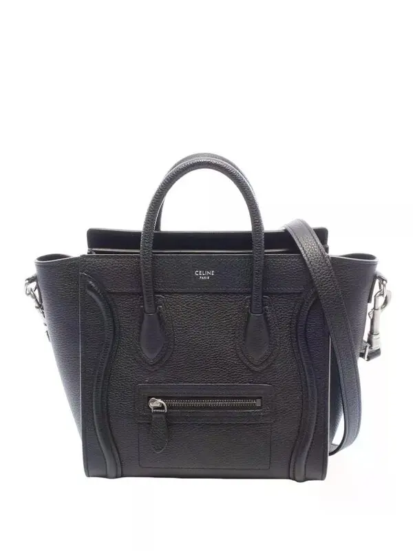 Celine 2010-2020 Nano Leather Luggage Tote Satchel - Black